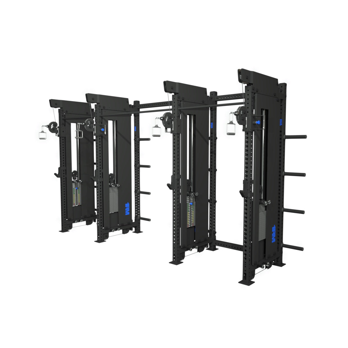 Double Functional Trainer Rack w Plate Storage | Little Bloke Fitness