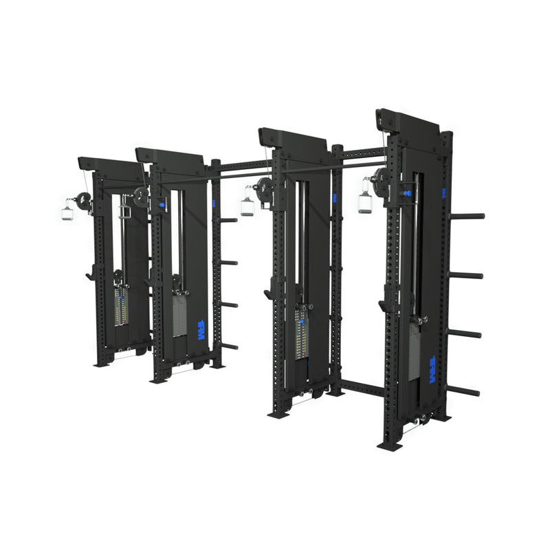 Double Functional Trainer Rack w Plate Storage | Little Bloke Fitness