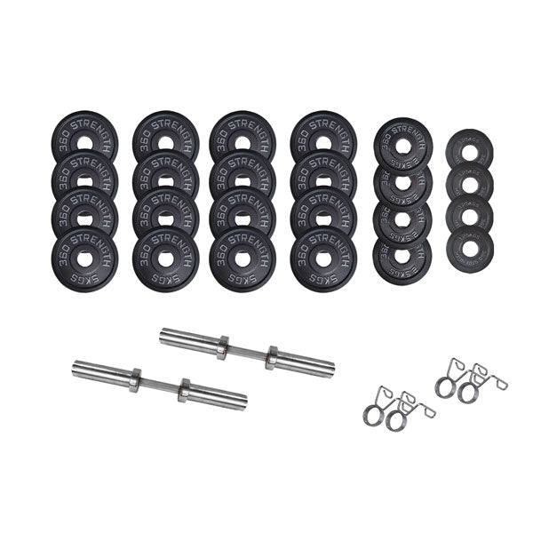107kg Olympic Dumbbell & Iron Weights Package | Little Bloke Fitness