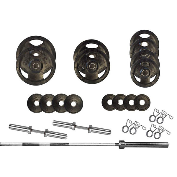 120kg Olympic Bar & Weights Package | Little Bloke Fitness