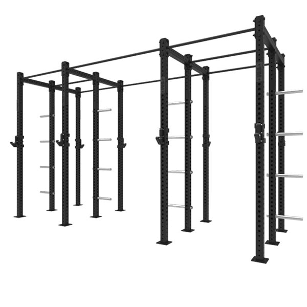 1RM Compact Double Free Standing Rig w Storage. Little Bloke Fitness.