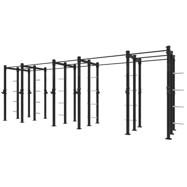 1RM Compact Triple Free Standing Rig w Storage. Little Bloke Fitness.